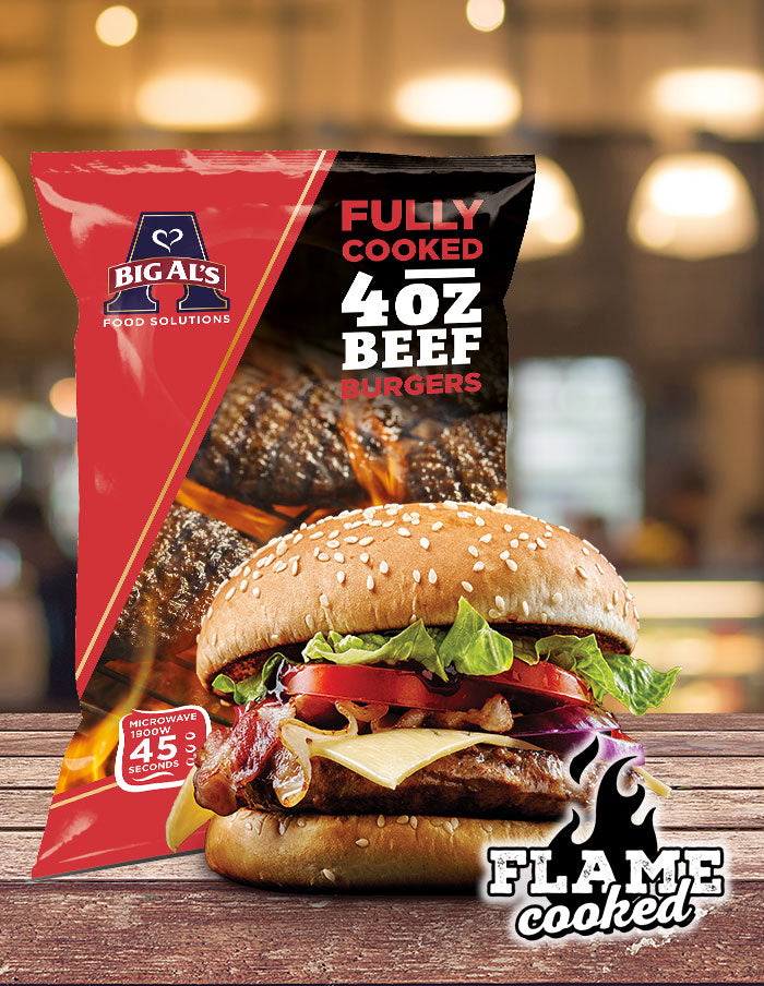 Big Al's Fully Cooked Beef Burger 4oz 24 Pack – Millbrook Foods Market