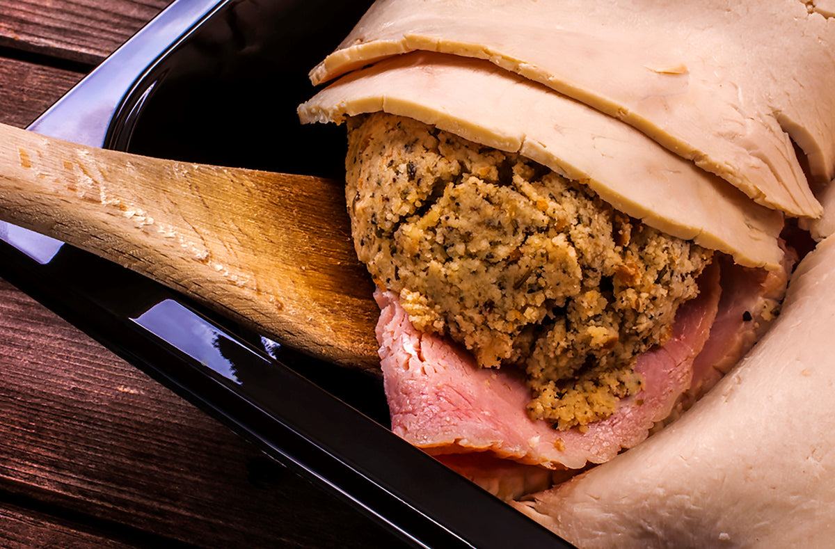Rustic Kitchen Turkey & Ham Portions With Stuffing 6 Pack Frozen ...